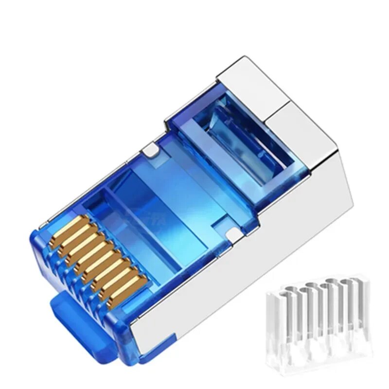 Разъем RJ45 Cat6a синий, 20шт