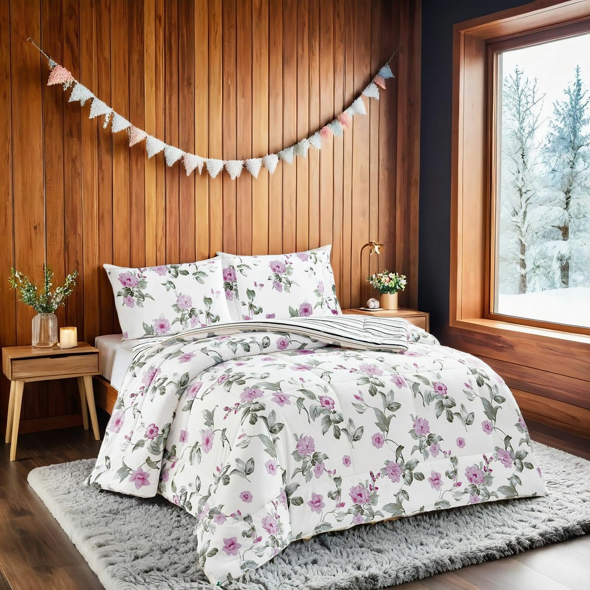 Постельное белье 2 спальное Cleo Notte Bianca комплект с одеялом 180x210 сатин хлопок