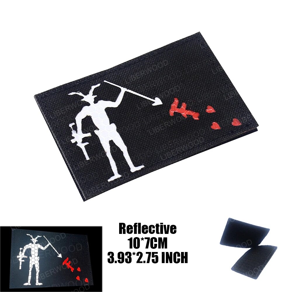 Тактическая нашивка LIBERWOOD Черная Борода Черный, 11 reflective