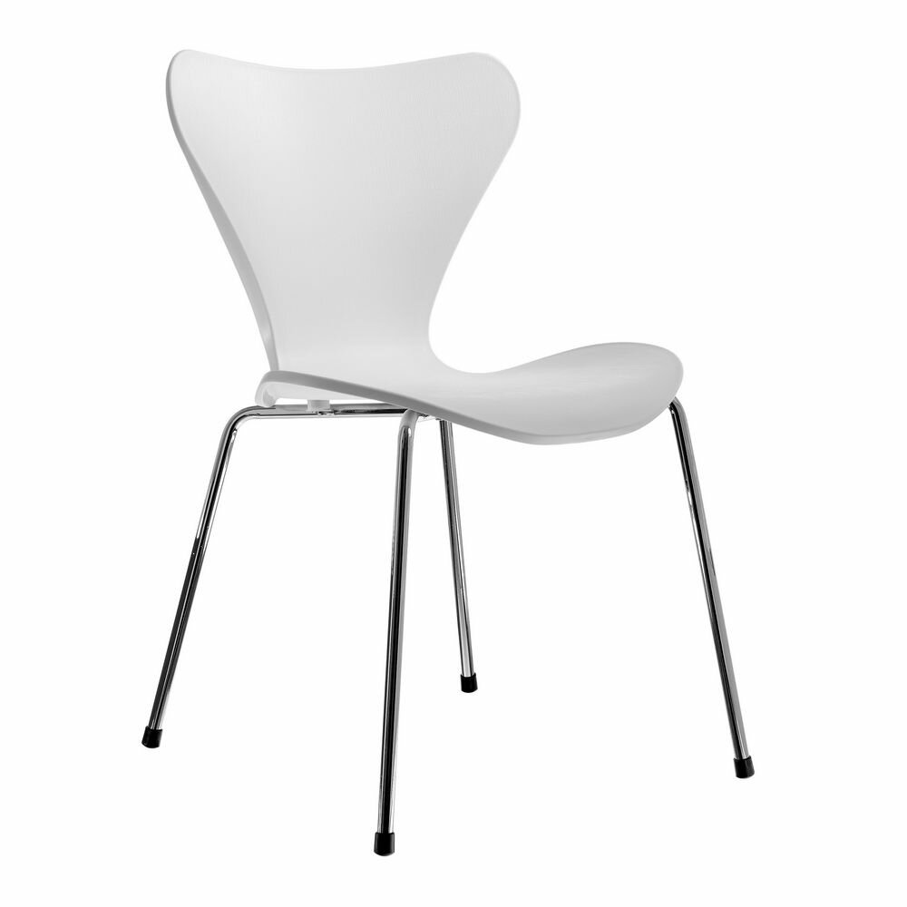Стул BRADEXHOME Seven Белый/Хромированные ножки Размеры: Высота 800мм Глубина 530мм Ширина 480мм