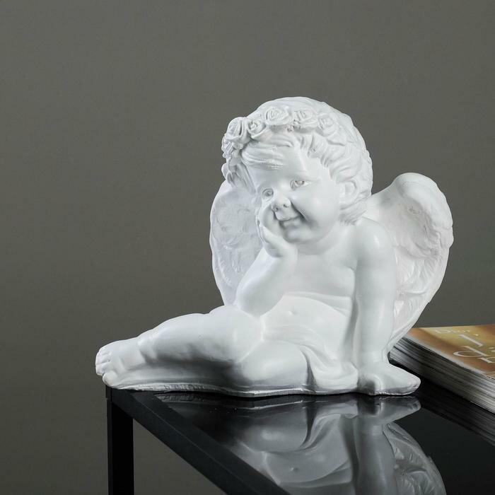 Фигура 'Ангел сидя средний' 30х21х25см, белый