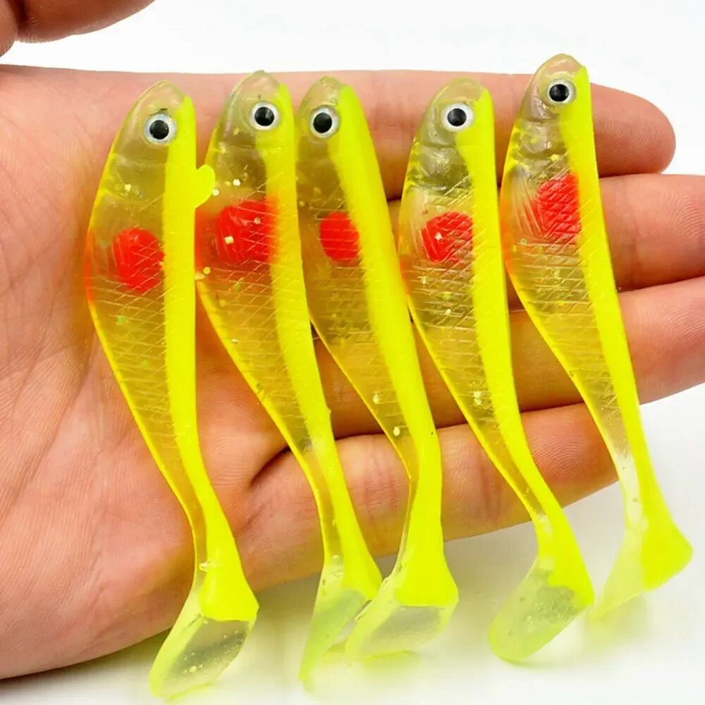 Силиконовые воблеры YS60-1 Yellow, 5 шт