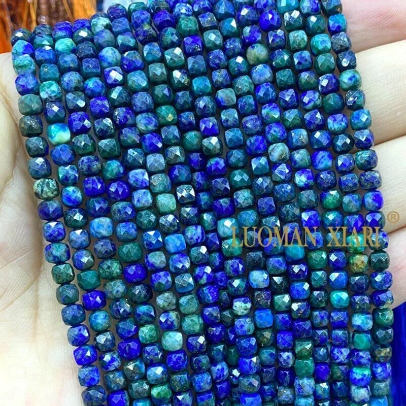 Натуральные бусины chrysocolla 4x4 мм LUOMAN XIARI