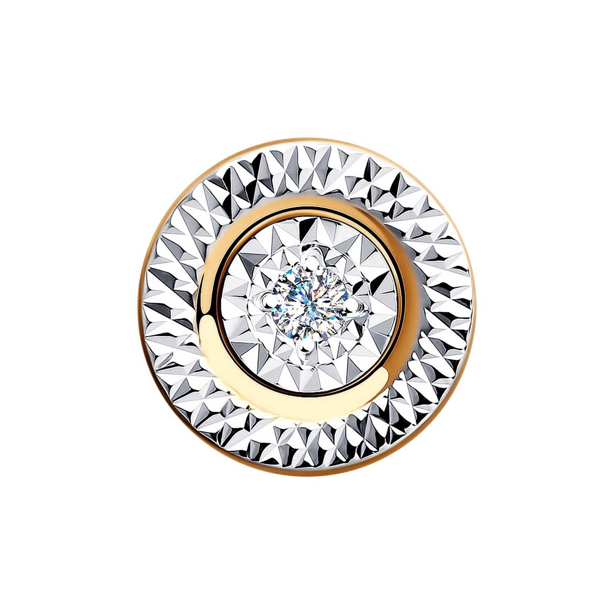 Подвеска, красное золото, 585 проба, бриллиант