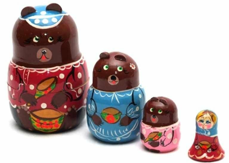 Матрешка РНИ Три медведя, 4 в 1 Р-45/751