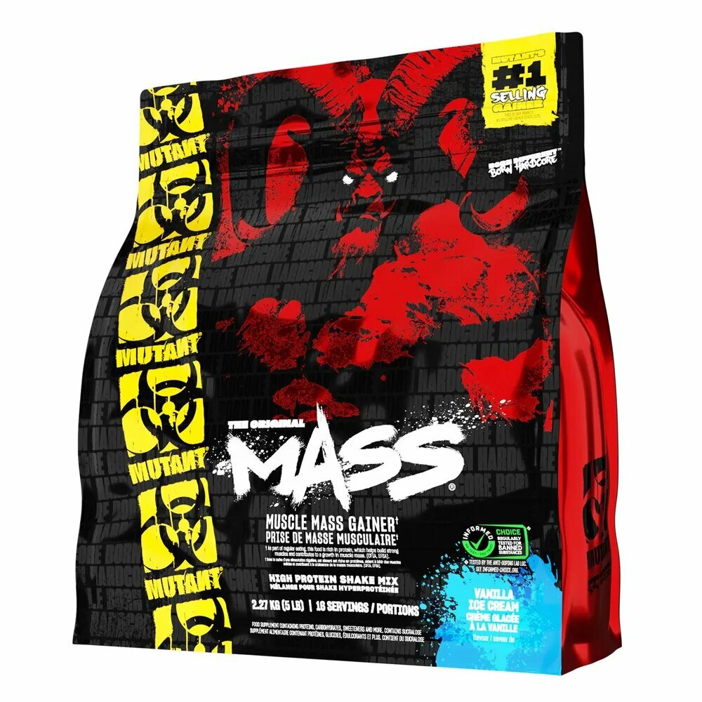 Гейнер для набора мышечной массы MUTANT Mass, Ванильное мороженое, 2270 г