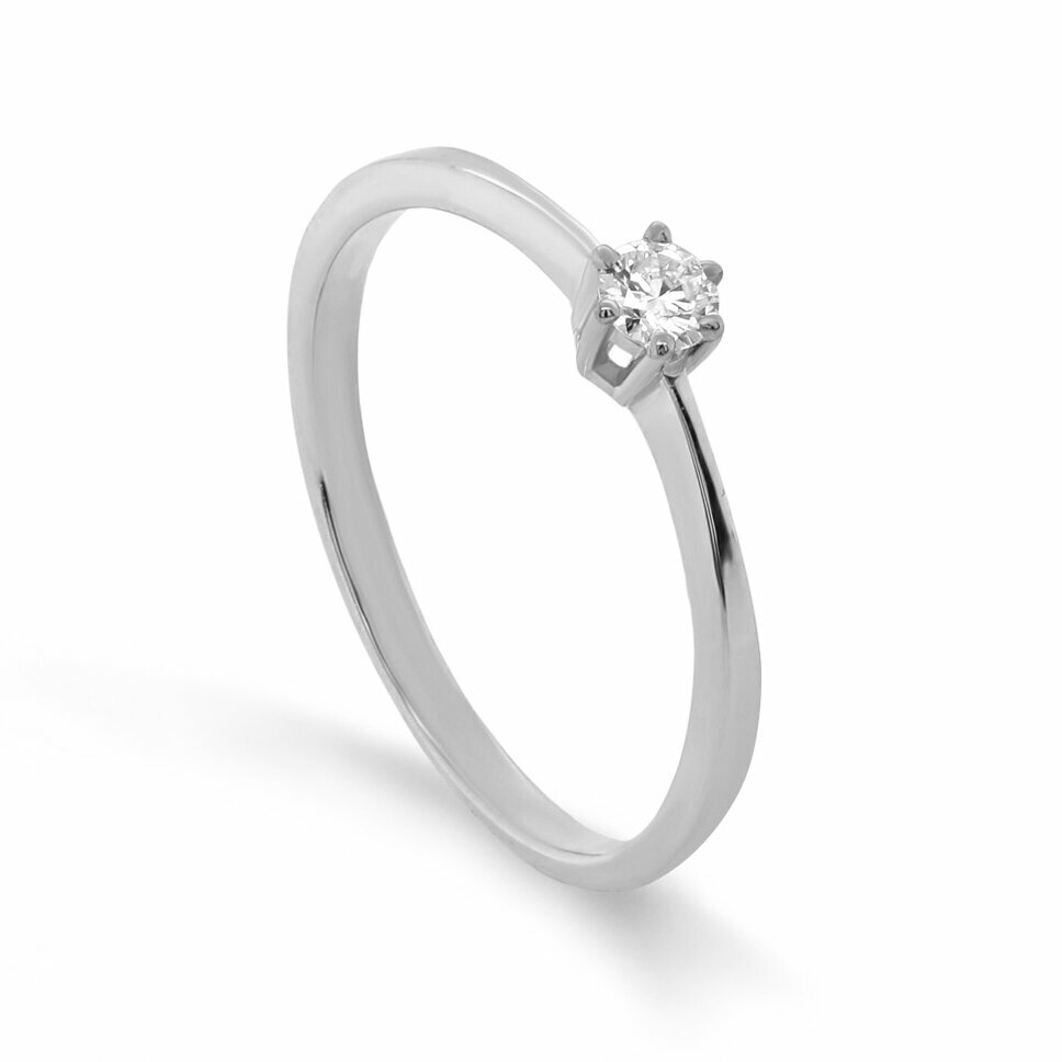 Кольцо помолвочное, белое золото, 585 проба, бриллиант