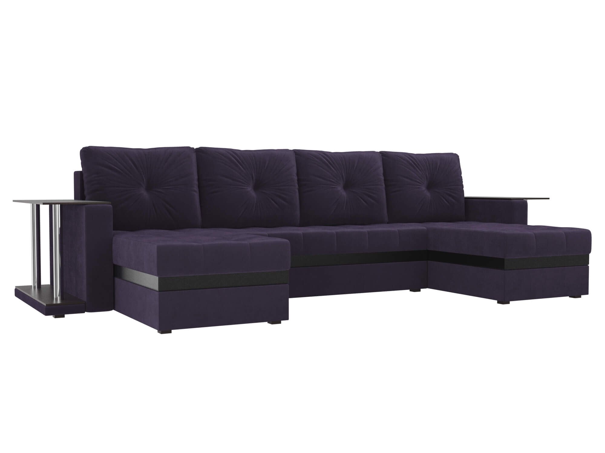 Artum П-образный диван Атланта-П велюр фиолетовый