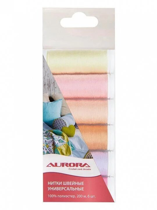 Нитки Aurora Talia №120, 6×200 м, AU-2611, Нежный рассвет