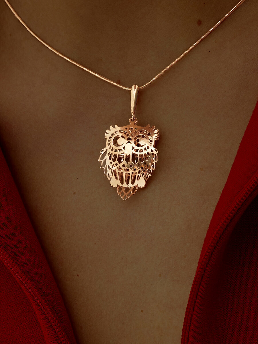 Подвеска, серебро, 925 проба, золочение