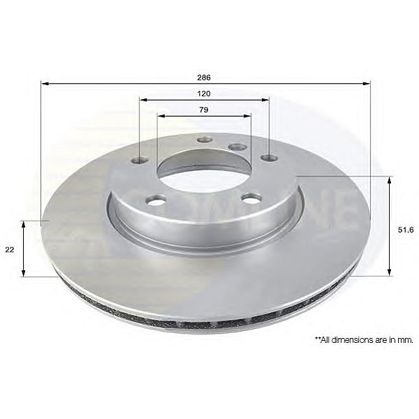 COMLINE ADC1702V (34111160674 / 34111160981 / 34111162282) диск торм BMW (БМВ) e36 90- / e46 98- / z3 97- пер вент (Комплект 2 штуки)