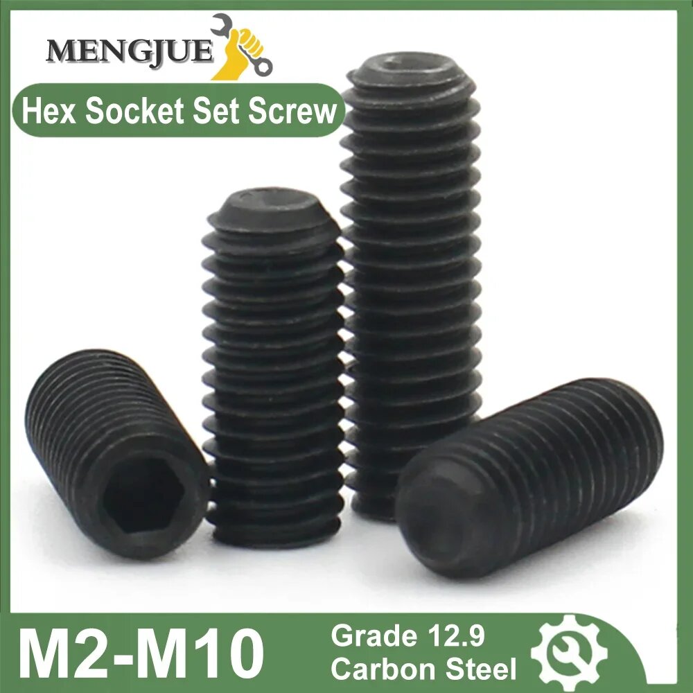 Менджуэ установочные винты с шестигранной головкой, черные, углеродистая сталь, M10 (10pcs), 20mm