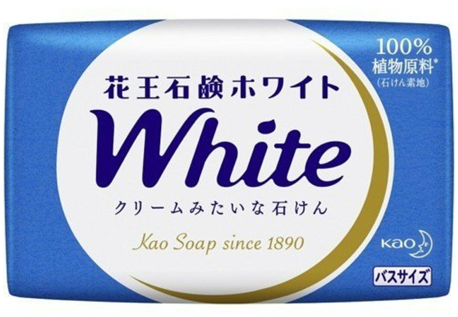 KAO Увлажняющее японское крем-мыло White кусковое, с ароматом белых цветов, 130 гр.