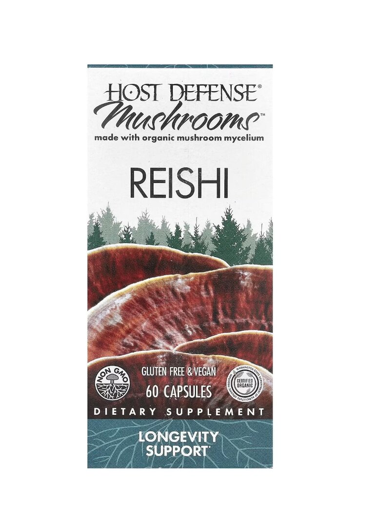 Host defense гриб рейши для иммунитета, мозга и долголетия 60 капсул