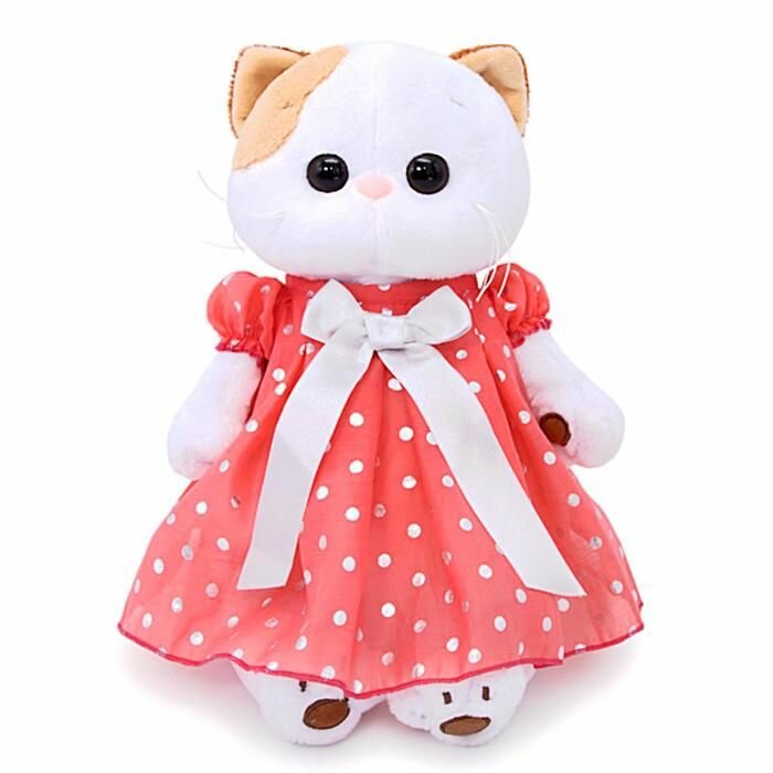 Мягкая игрушка Basik&Сo Кошка Ли-Ли в платье в горошек (LK27-043)