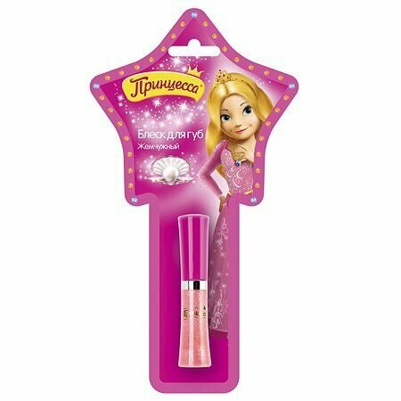 Блеск для губ принцесса со спонжем, Жемчужный, 5 мл
