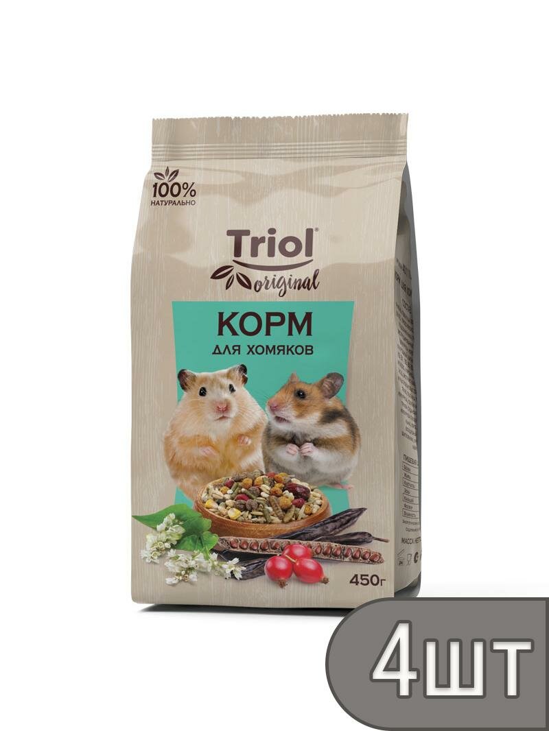 Triol Набор 4 шт Корм Original для хомяков, 450 гр 1.8 кг