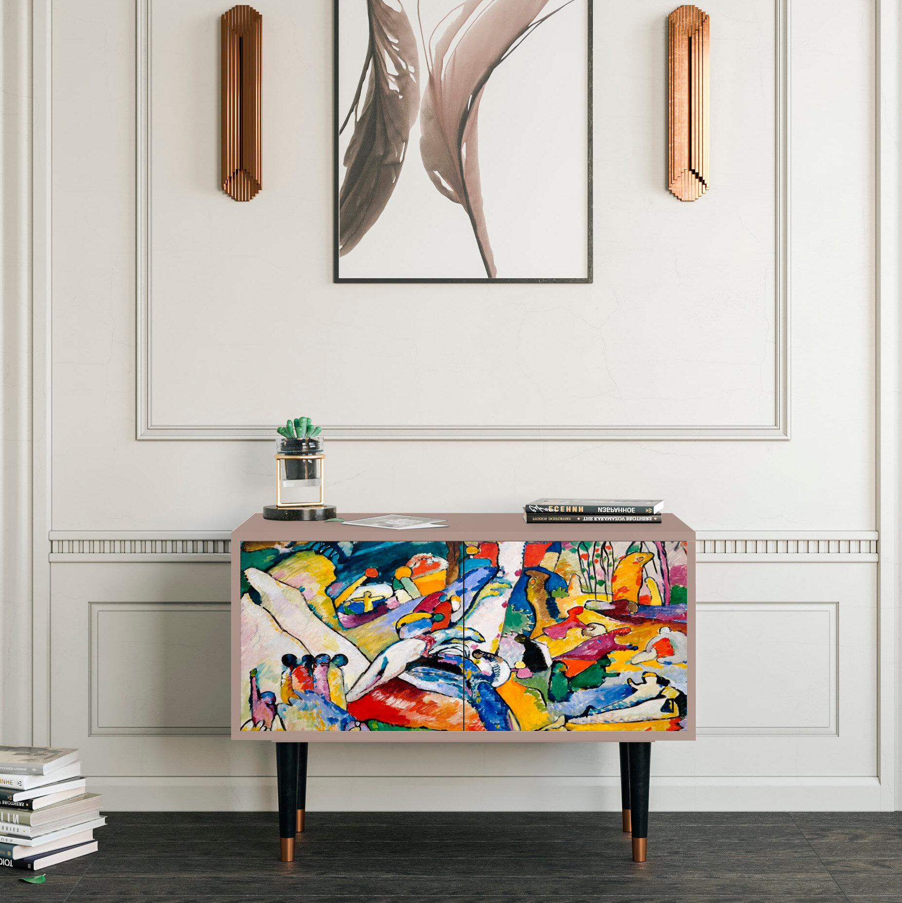 Комод - STORYZ - S1 Improvisation 26 by Wassily Kandinsky , Размер - 94 x 69 x 48 см, Цвет корпуса - , Бежевый