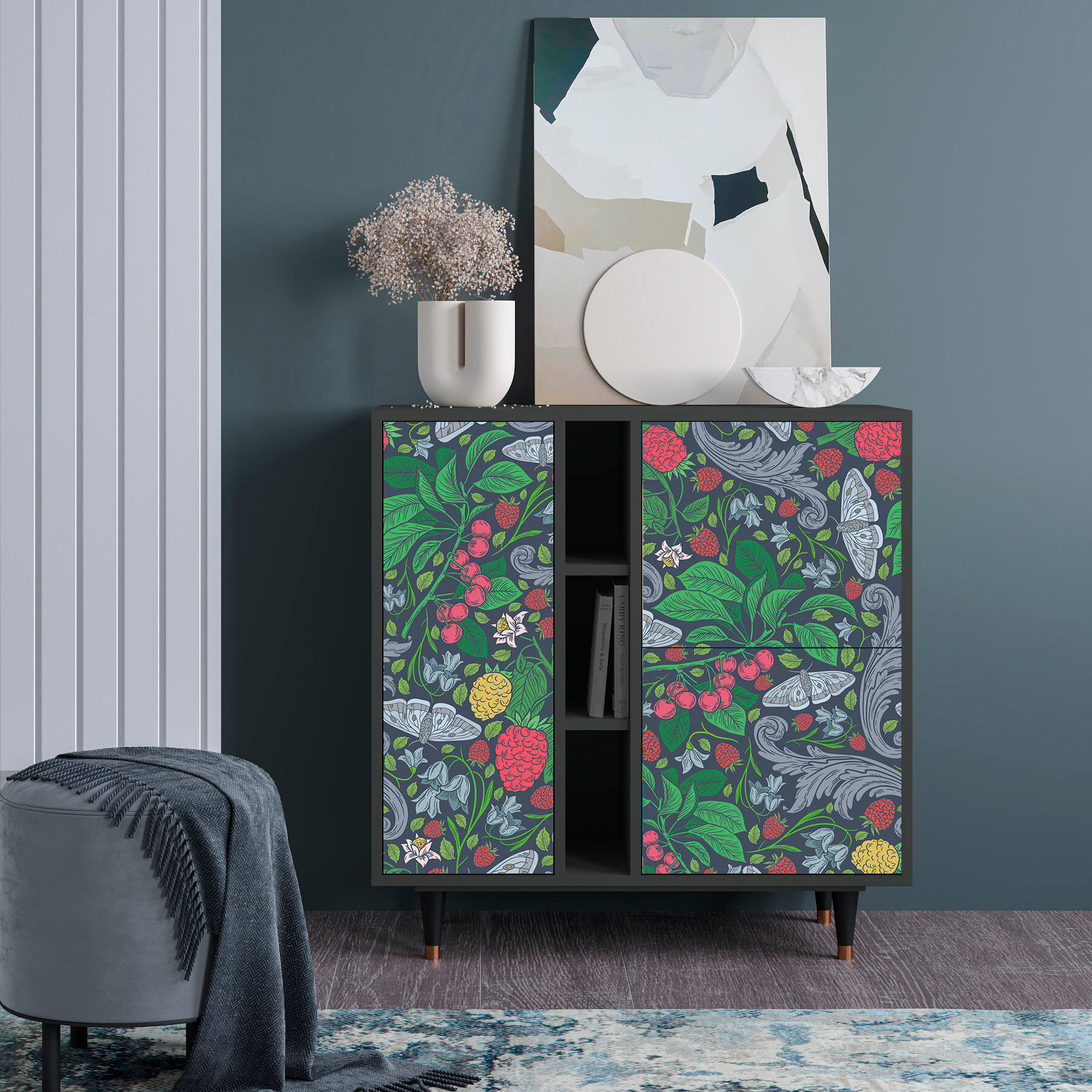 Комод - STORYZ - BS5 Summer Berries, Размер - 94 x 96 x 41 см, Цвет корпуса - , Антрацит