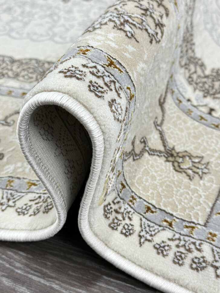 Ковер, Прямой, Бежевый, Серый, Золотисто-жёлтый, Классический, Персидский, на пол, в гостиную, спальню, в ассортименте (150 см. на 230 см.)