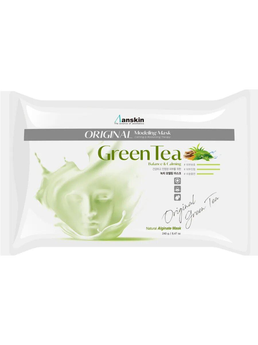 Альгинатная маска Anskin Green Tea, с экстрактом зеленого чая, 240 г