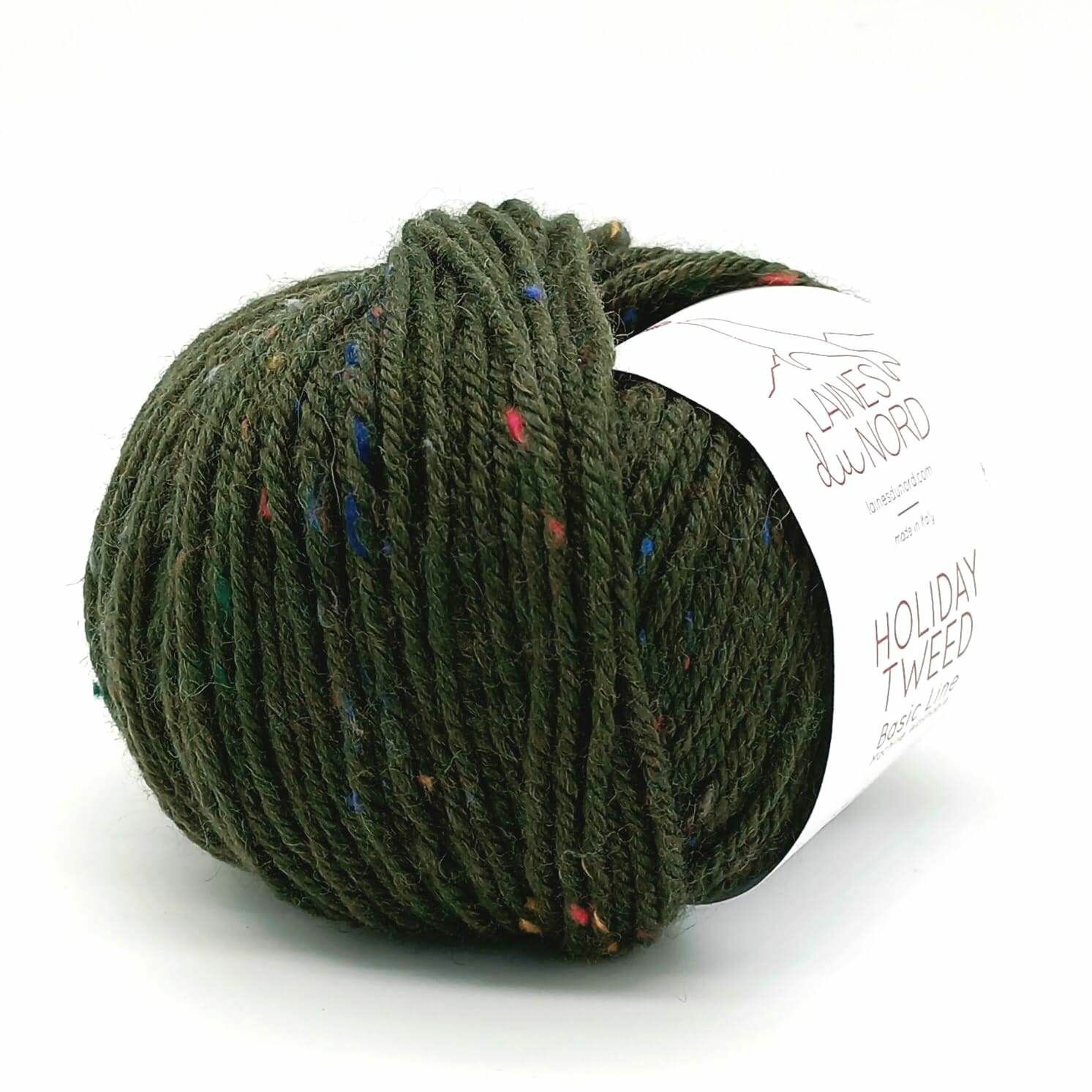 Пряжа Laines du Nord Holiday Tweed 17 (5 мотков по 50г/125м) темно-оливковый
