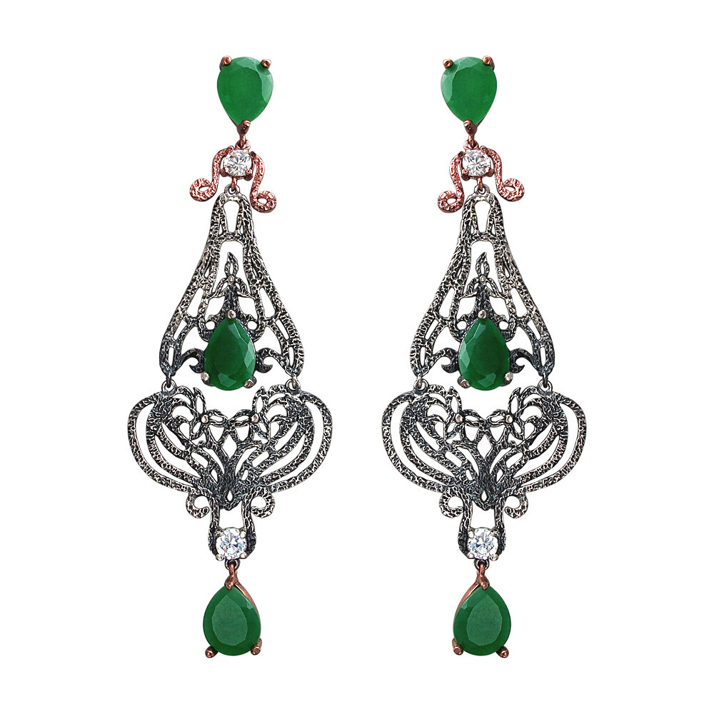 Серьги, сталь, кристаллы Swarovski