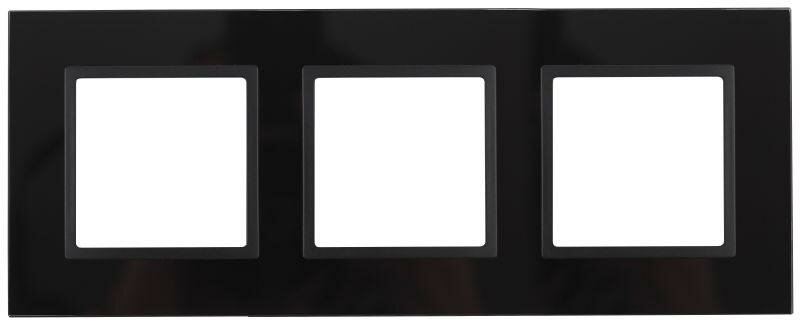 Рамка 3-м 14-5103-05 стекло Elegance черный+антрацит ЭРА Б0034510