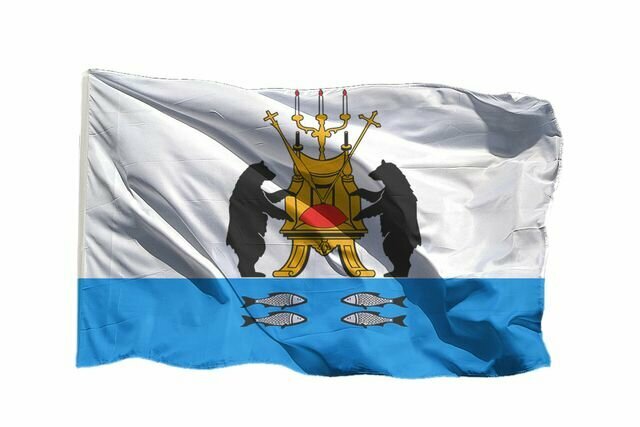 Флаг Великого Новгорода на сетке 100х150 см для уличного флагштока
