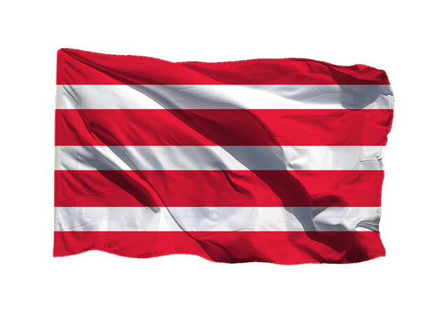 Флаг Керчи на шёлке, 70х105 см для ручного древка