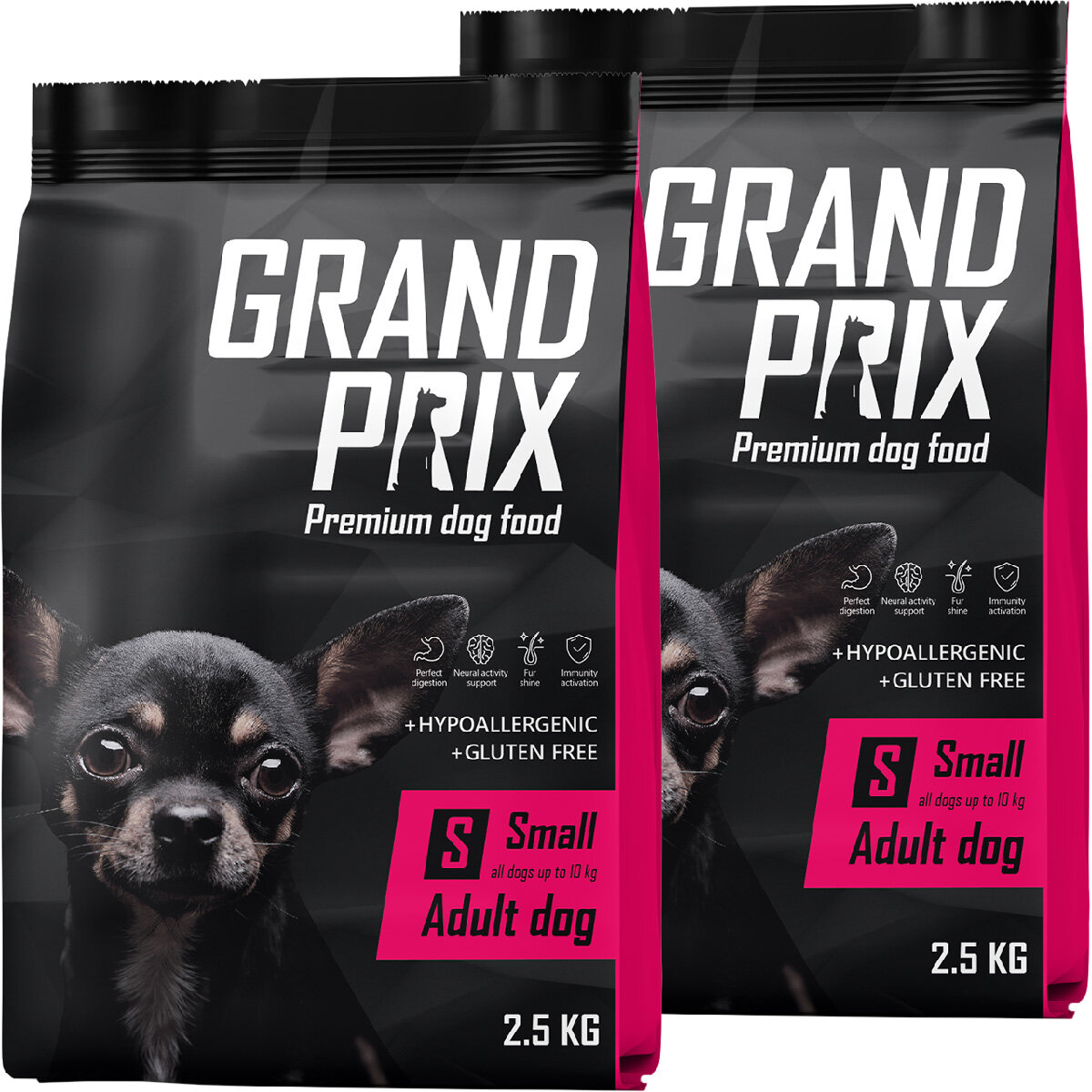 GRAND PRIX SMALL ADULT для взрослых собак маленьких пород с птицей (2,5 + 2,5 кг)