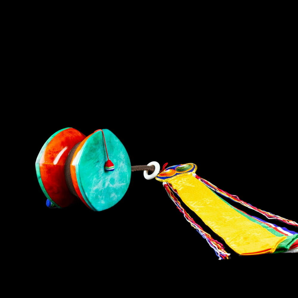 Дамару для тантрических ритуалов (Размер: 12 x 10,5 см)