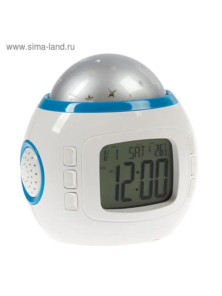 Современный будильник с проектором и подсветкой