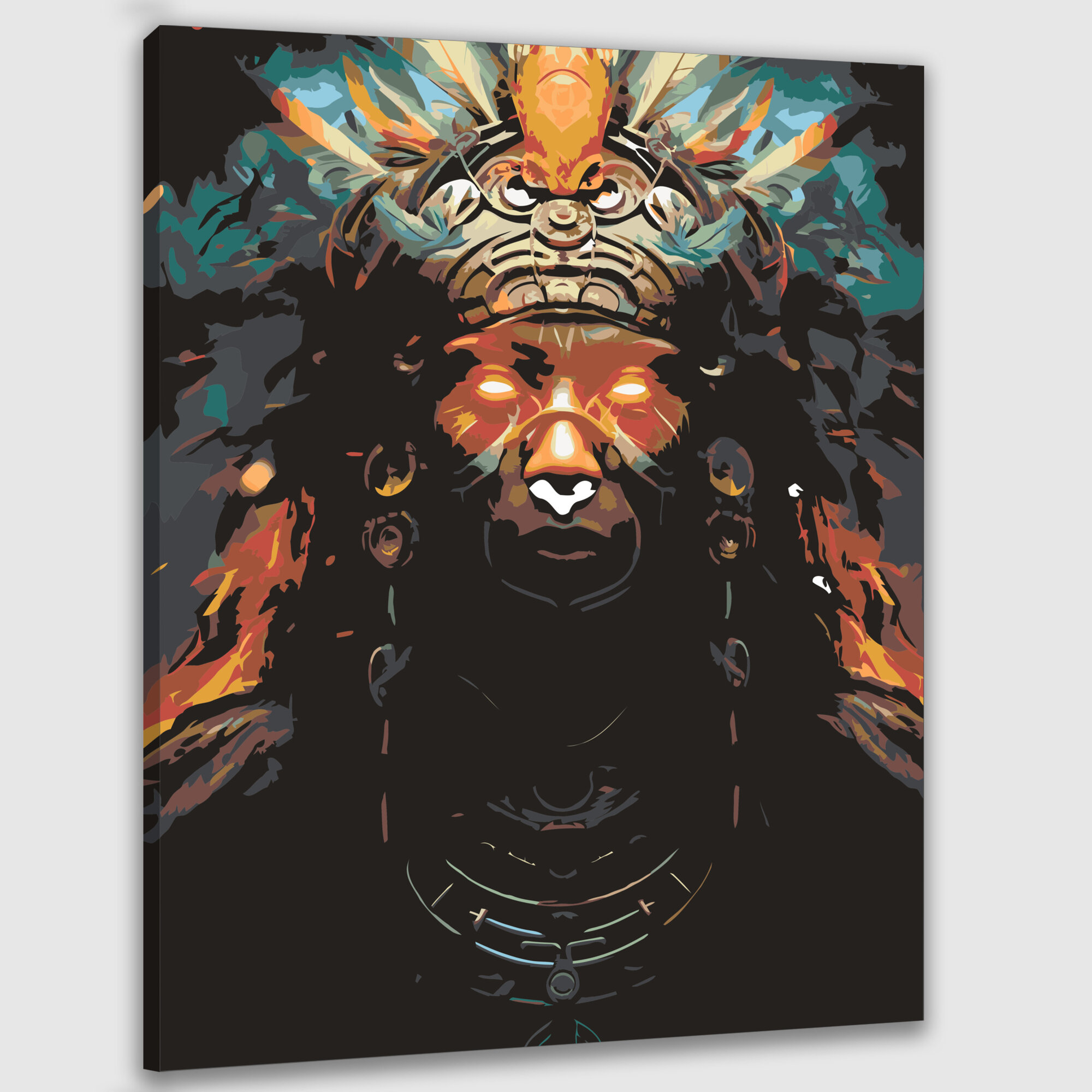 Картина по номерам 40x50 см, цифровая картина, шаман, эфирная энергия, глаза, древняя мудрость, духовное царство