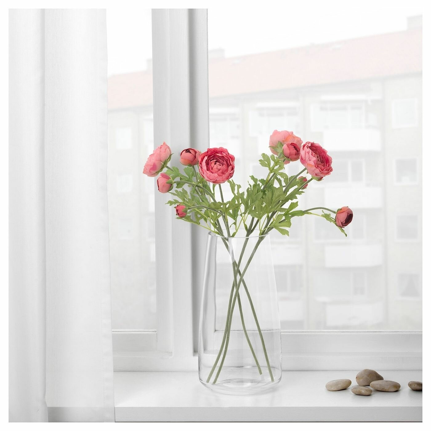 Цветок искусственный 52 см Лютик темно-розовый IKEA SMYCKA смикка YZ