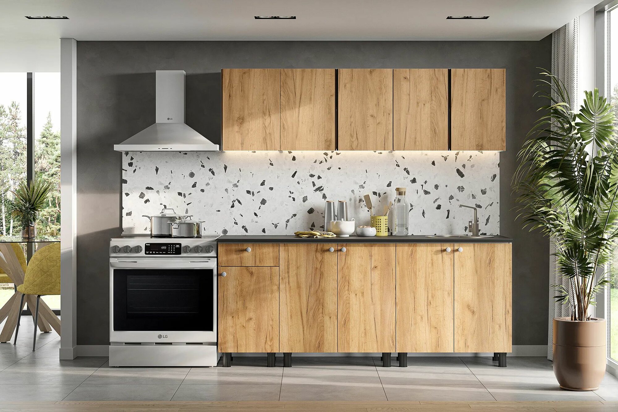 Кухня Леона 2.0 м дуб золотой