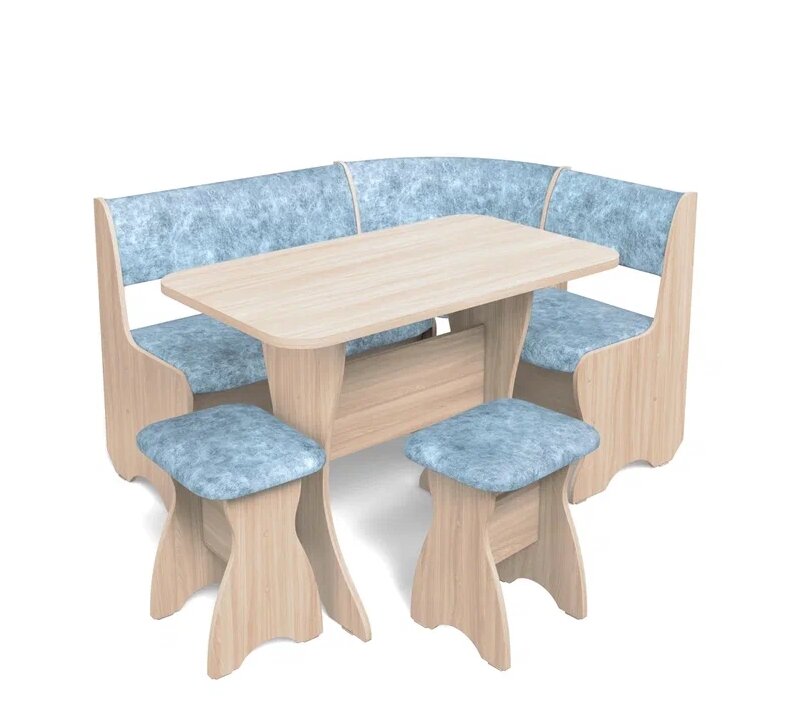 Кухонный уголок Betel Тюльпан Однотон ясень, велюр лагуна Размеры: Высота 800мм Глубина 980мм Ширина 1330мм