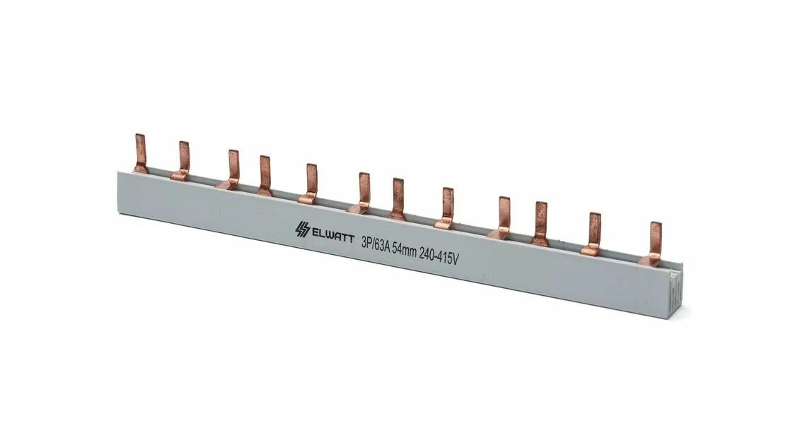 Шина соединительная типа PIN 12 штырей 3Р 63 А 22 см Elwatt