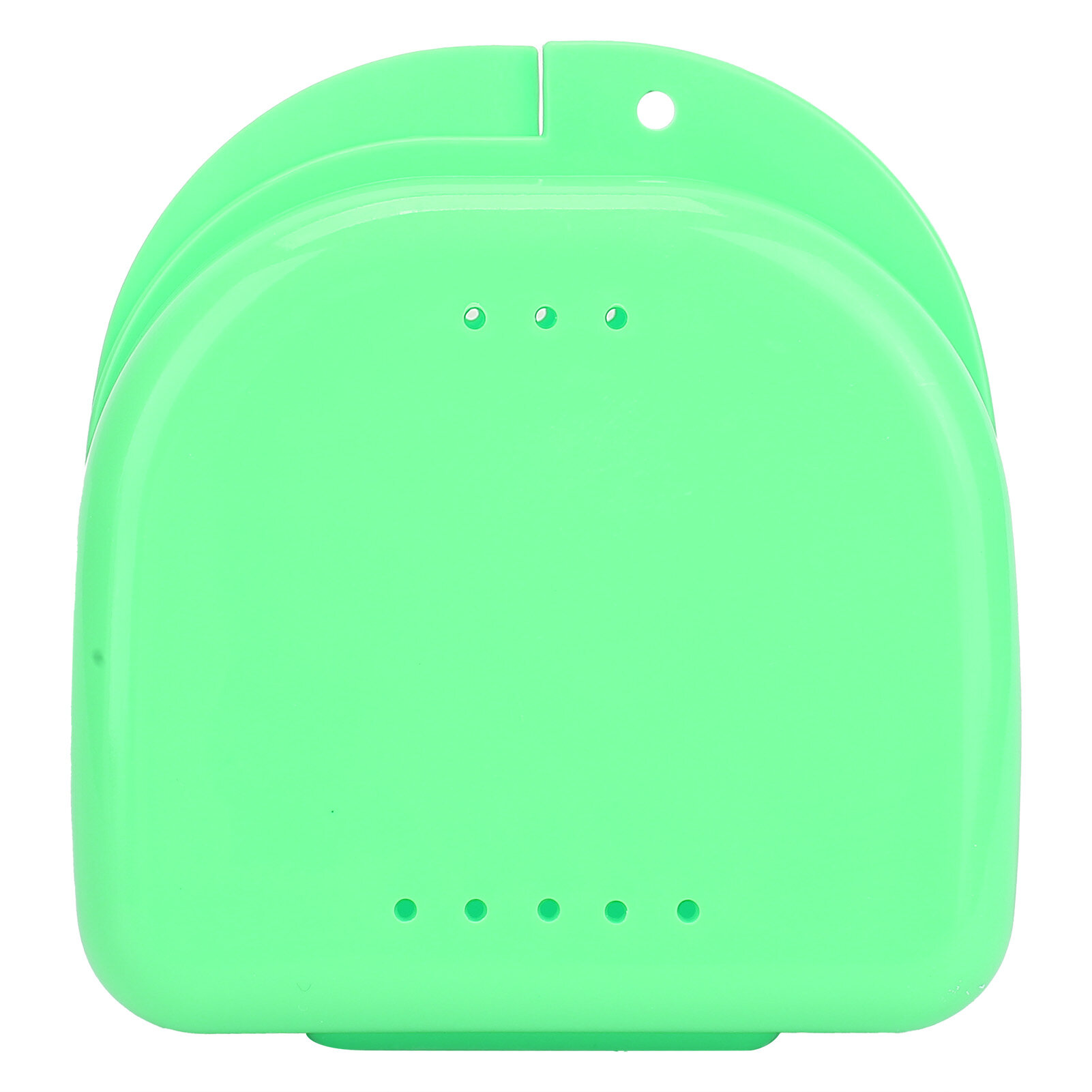 Пластиковый футляр для ортодонтических зубных ретейнеров, портативный футляр для хранения с вентиляционными отверстиями, зеленый.