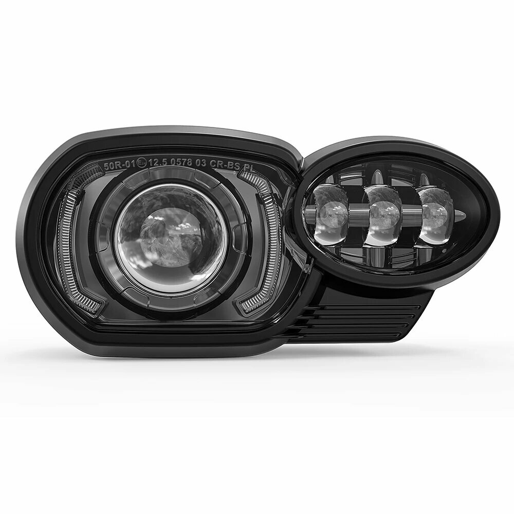 Светодиодная фара для BMW K1200R K1300R R 1200 1300R 2005-2016 E24 Motorrad, лампа головного света для мотоцикла H7, лампа с DRL Black 2