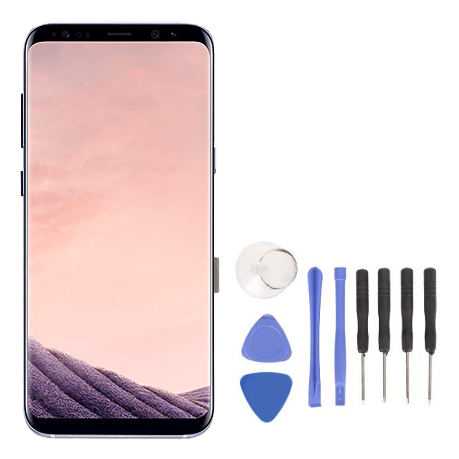 Замена 6,2-дюймового экрана для телефона Galaxy S8 Plus G955U G955F G955A: сенсорный дисплей, дигитайзер, запчасти для ремонта, рамка, инструменты, черный.