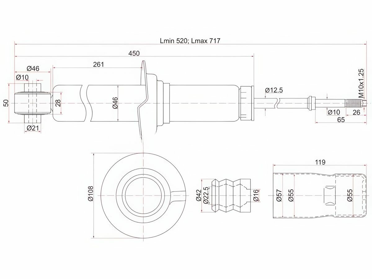 Амортизатор задний для Хонда Аккорд арт ST52611S1AG21 SAT