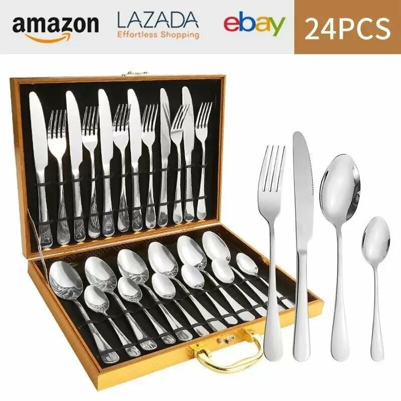 Набор столовых приборов 24 предм. серебристый