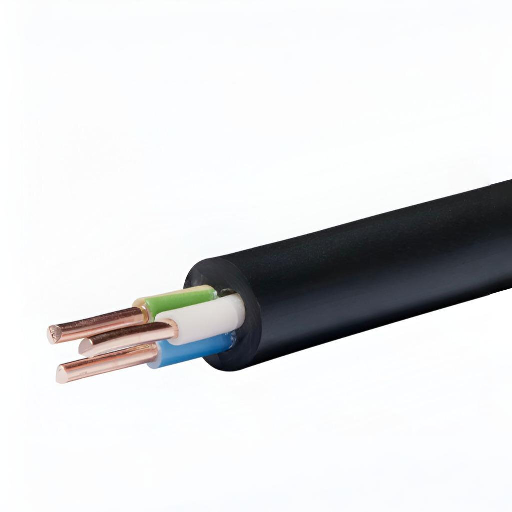 Кабель силовой ВВГ нг 3х2.5 кв. мм, установочный, черный, длина 10 метров