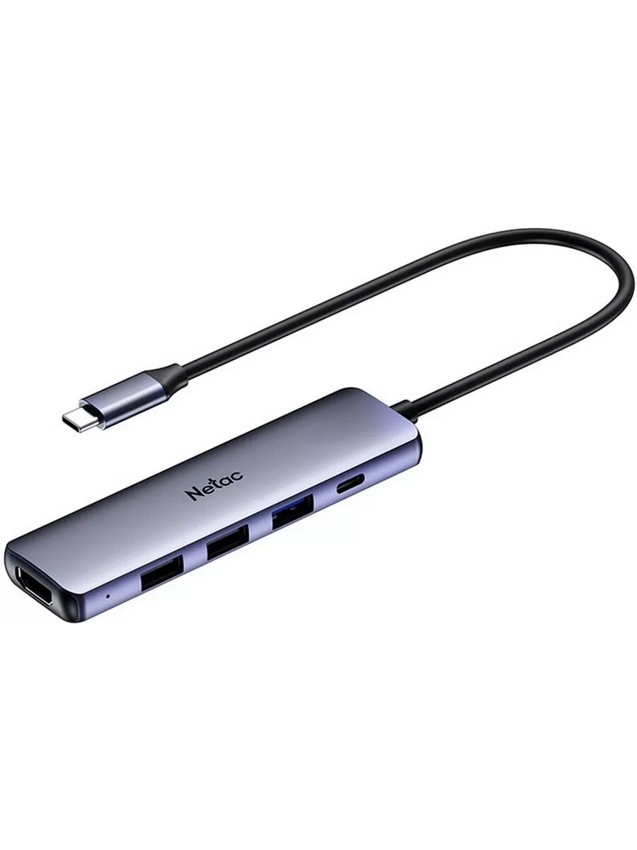 Разветвитель Netac WF13GYCN Type-C --> USB3.0+USB2.0*2+100W PD+HDMI