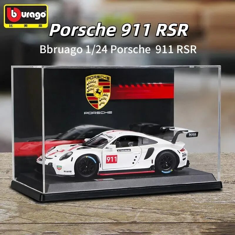 Машинка BBURAGO 1:24 Porsche911RSR белое Модель легкосплавного автомобиля