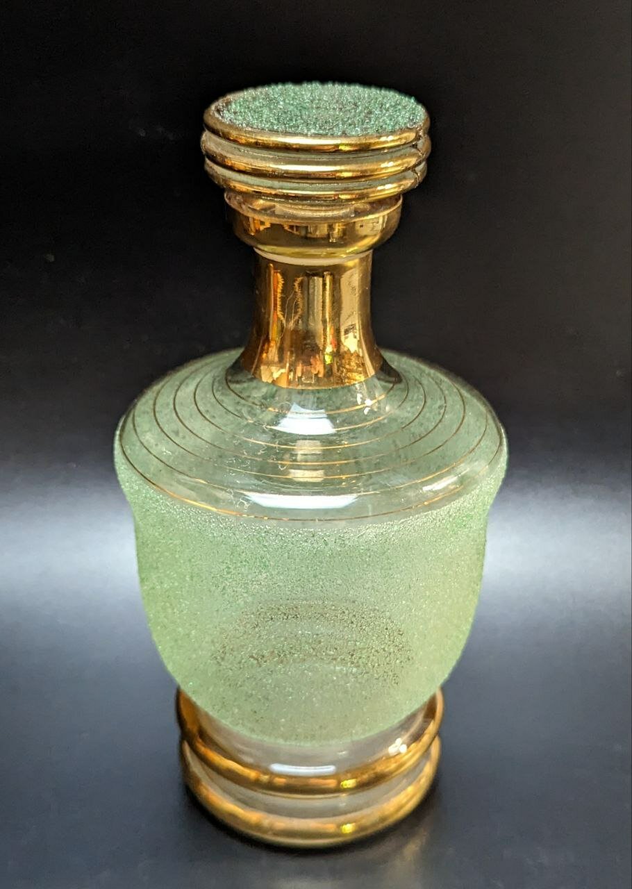 Винтажный графин "Зеленый песок". Стекло з-д Красный гигант. Авторы Воинов Н, Курцаев В. СССР, 1958г.