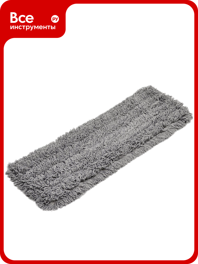 МОП плоский A-VM, 50x15 см, микрофибра, петлевой, ухо+карман, серый MF2165, из микрофибры, любого типа поверхностей