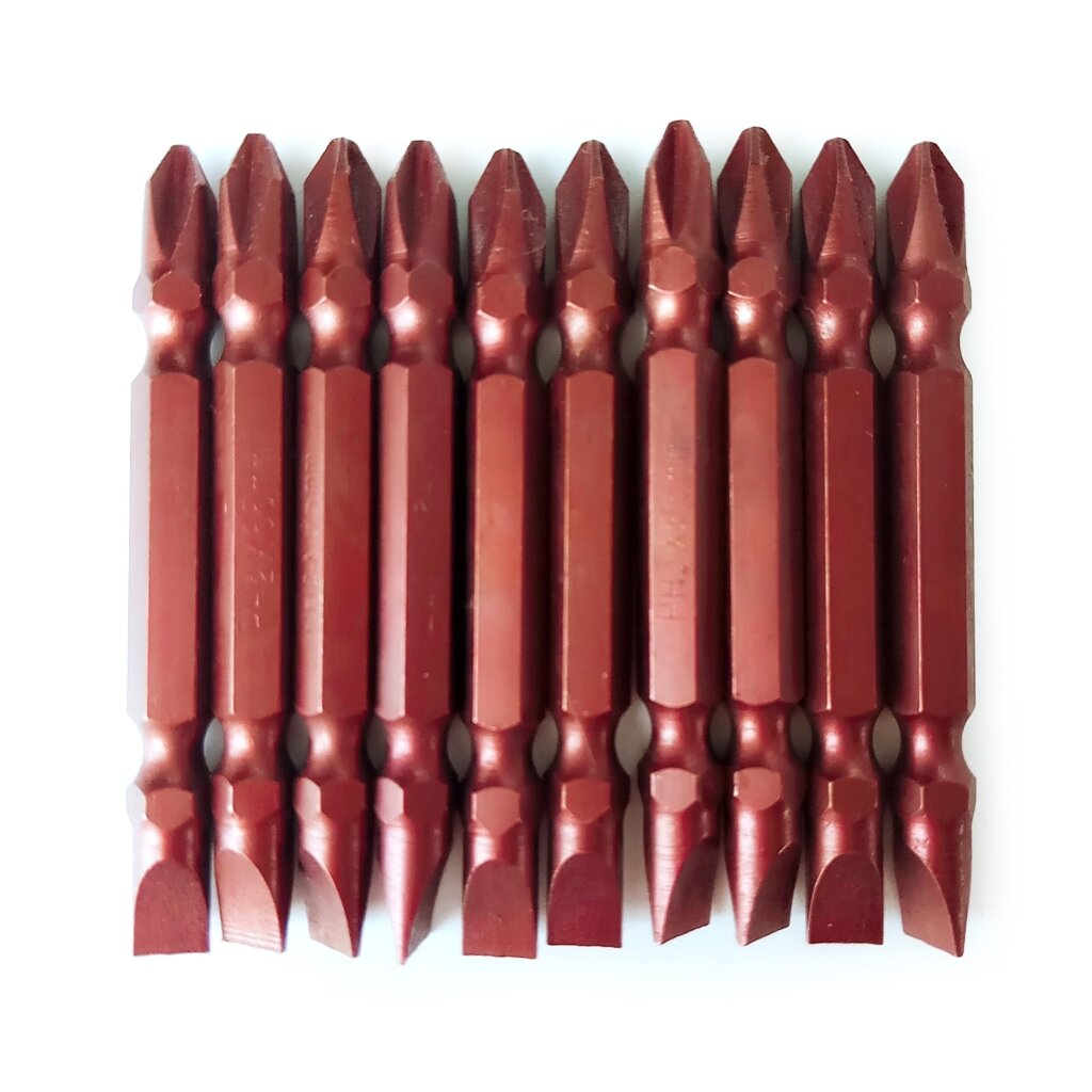 Набор двухсторонних магнитных бит для отверток (10 шт.) Прочный стальной материал для длительного использования Длина 6,5 см