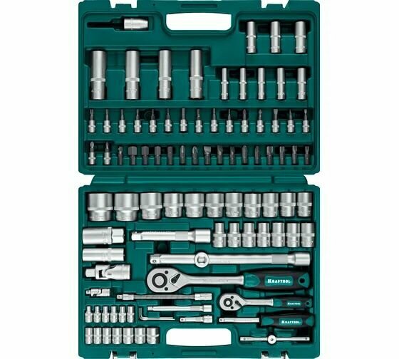 Универсальный набор инструмента KRAFTOOL X-Drive 94, 94 предм, (1/2"+1/4") 27883-H95_z03